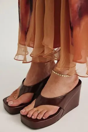 Jeffrey Campbell Gabriela Thong Wedges - Brown