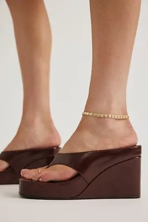 Jeffrey Campbell Gabriela Thong Wedges - Brown