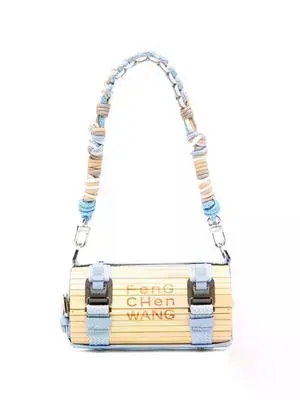 FENG CHEN WANG Logo-engraved Woven-strap Clutch Bag