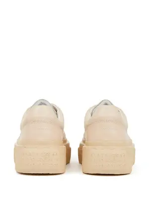 MAISON MARGIELA Lace-up Sneakers With Numeric Motif - Beige