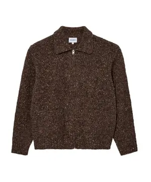 Norse Projects Zipper Wool Knit Cardigan - Black