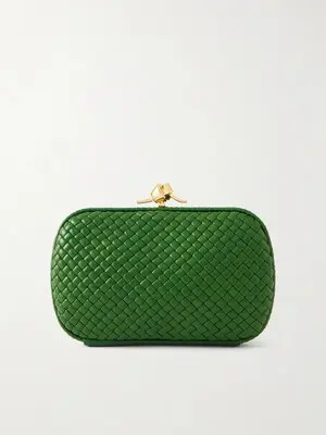 Bottega Veneta Knot Intrecciato Leather Clutch - Green