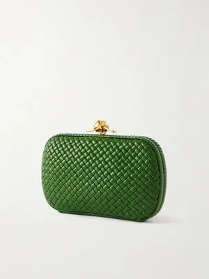 Bottega Veneta Knot Intrecciato Leather Clutch - Green