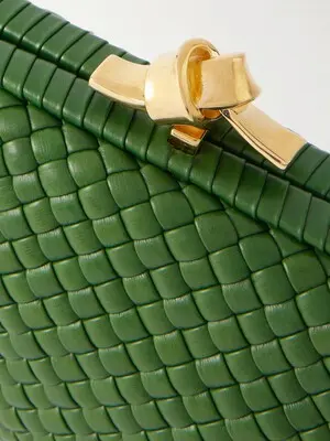 Bottega Veneta Knot Intrecciato Leather Clutch - Green