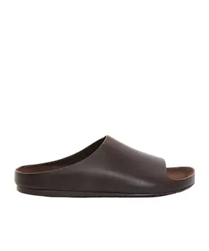 Loewe Open Toe Slip-on Slides - Dark Brown