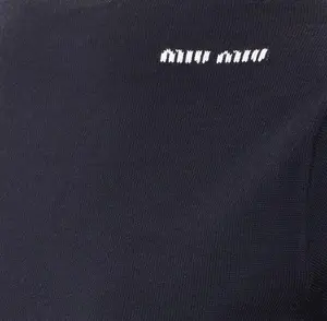 Miu Miu Logo Intarsia Knitted Jumper - Navy Blue