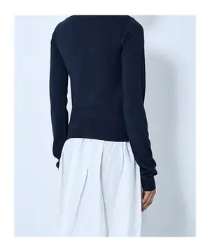 Miu Miu Logo Intarsia Knitted Jumper - Navy Blue
