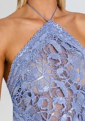 Retrofete Eaves Sequin Lace Handkerchief Top - Light L'acqua