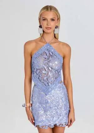 Retrofete Eaves Sequin Lace Handkerchief Top