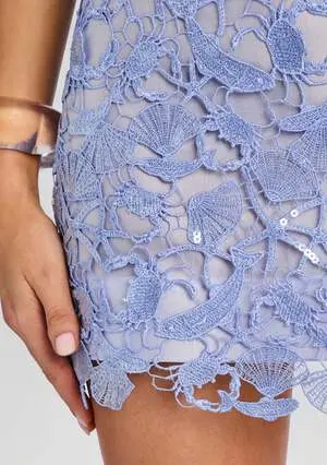 Retrofete Talya Sequin Skirt - Light L'acqua