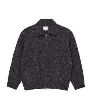 Norse Projects Long-sleeved Zip-up Wool Cardigan - Black