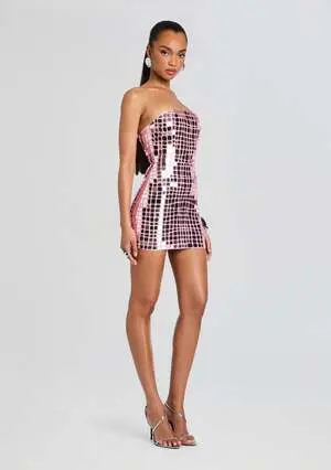 Retrofete Kaleido Strapless Embellished Mini Dress - Rosa