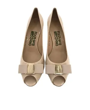 FERRAGAMO Open-toe Heels With Logo Detail
