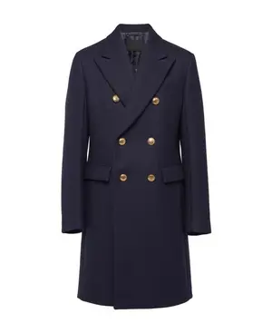 Prada Double-breasted Long-sleeved Coat - Blue