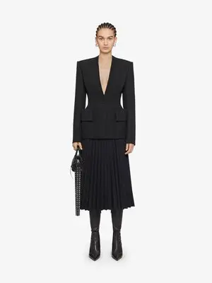 Givenchy 4g Plaque Pleated Midi Skirt