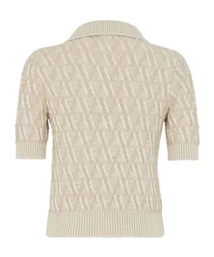 Fendi Logo Detailed Knitted Polo Top