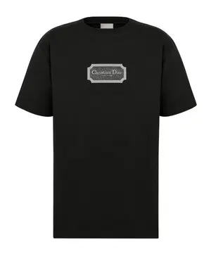 Dior Logo Patch Round-neck T-shirt - Black