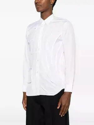 Comme Des Garçons Long-sleeve Button-down Cotton Shirt