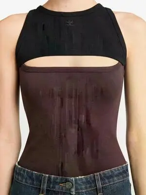 COURREGES Slash Contrast Tank Top
