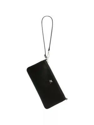 COURREGES Logo Plaque Zipped Pouch - Black