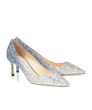 JIMMY CHOO Sequined High Heels - White