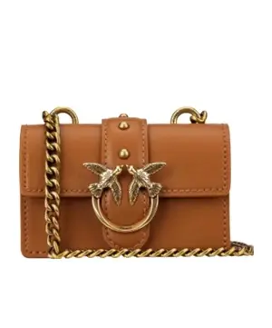 Pinko Logo Shoulder Bag - Brown