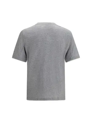 Brunello Cucinelli Crewneck Knit Top With Contrasting Trim