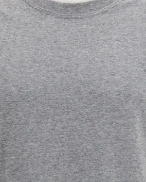 Brunello Cucinelli Crewneck Knit Top With Contrasting Trim - Heather Gray