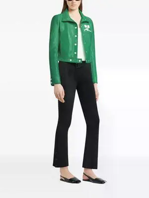 COURREGES Vinyl-effect Cropped Jacket - Green