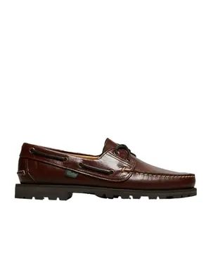 Paraboot Lace-up Leather Boat Shoes - Maroon