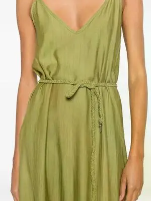COTAZUR Braided Belt V-neck Dress