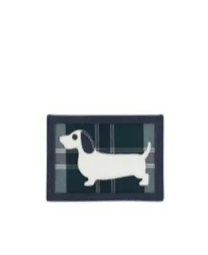 Thom Browne Hector Tartan Patch Cardholder - Black