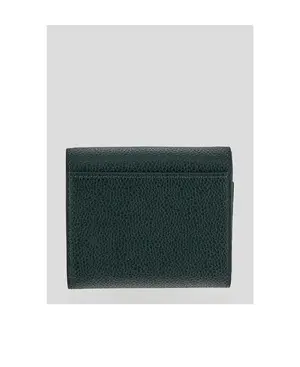 Thom Browne Rwb Stripe Pebbled Leather Wallet