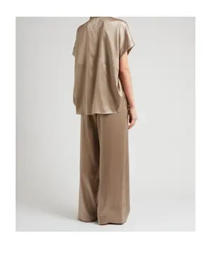 Brunello Cucinelli Short-sleeved Buttoned Blouse - Brown