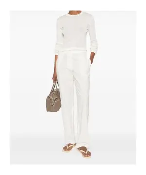 THE ROW Dantea Ribbed Long-sleeve T-shirt - Ivory