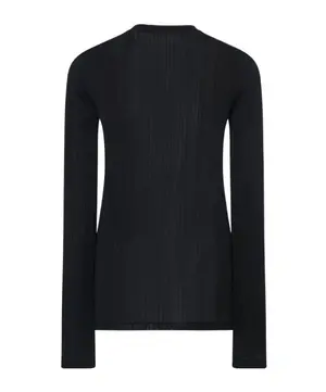 THE ROW Dantea Long-sleeved Crewneck Top - Black