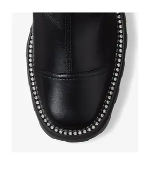 JIMMY CHOO Logo Square Round Head Short Boots
