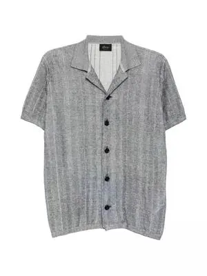 Brioni Ribbed-knit Contrast-trim Polo Shirt