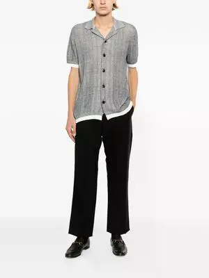 Brioni Ribbed-knit Contrast-trim Polo Shirt