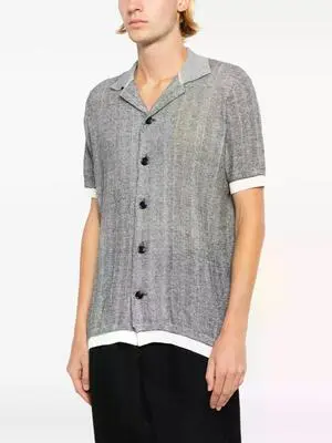 Brioni Ribbed-knit Contrast-trim Polo Shirt
