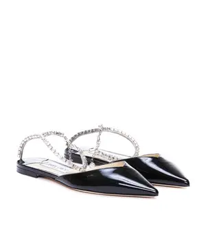 JIMMY CHOO Saeda Embellished Pointed Toe Flats