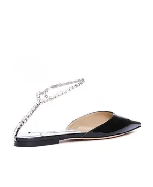 JIMMY CHOO Saeda Embellished Pointed Toe Flats