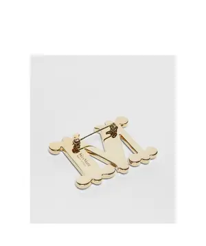 Max Mara Crystal-adorned Monogram Brooch