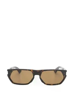 Saint Laurent Geometric-frame Sunglasses - Brown