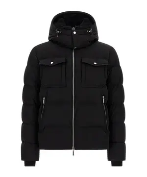 MOORER Hooded Flap-pocket Jacket - Black
