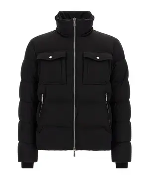 MOORER Hooded Jacket With Flap Pockets - Black