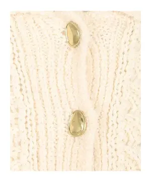 FORTE_FORTE Openwork Polo Knitted Sweater