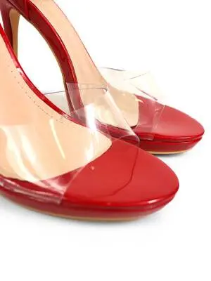 Frederick's Of Hollywood Stacy Ankle Strap High Heel Sandals - Red