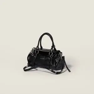 Miu Miu Glossy Leather Handbag - Black