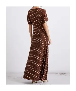 Marella V-neck Polka Dot Maxi Dress